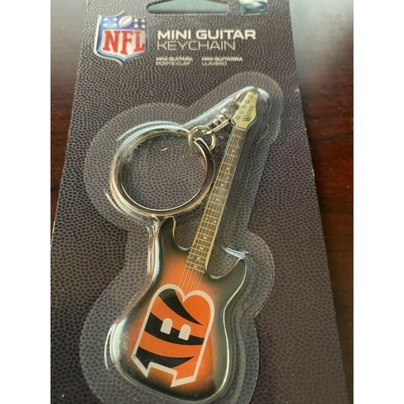 WOODROW | Accessories | Cincinnati Bengals Mini Guitar Keychain Keyring ...